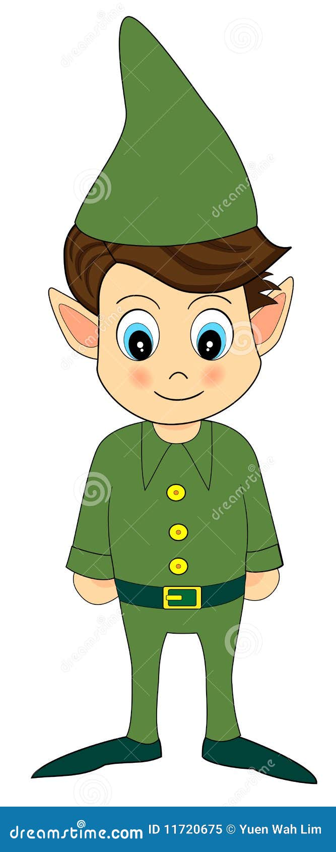 Cute Green Christmas Elf Royalty Free Stock Photo - Image: 11720675
