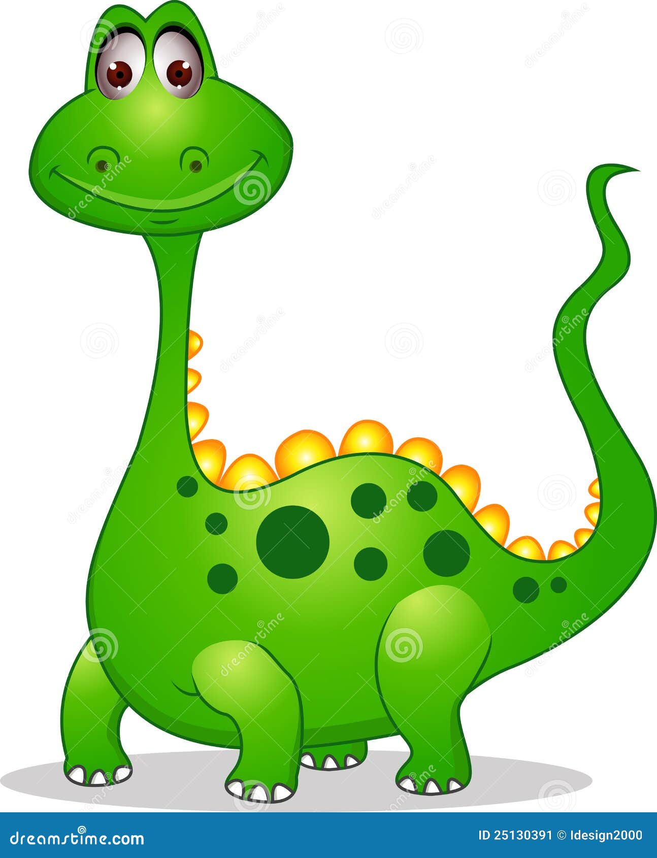Cute Green Dinosaur Cartoon Stock Vector - Illustration of background ...