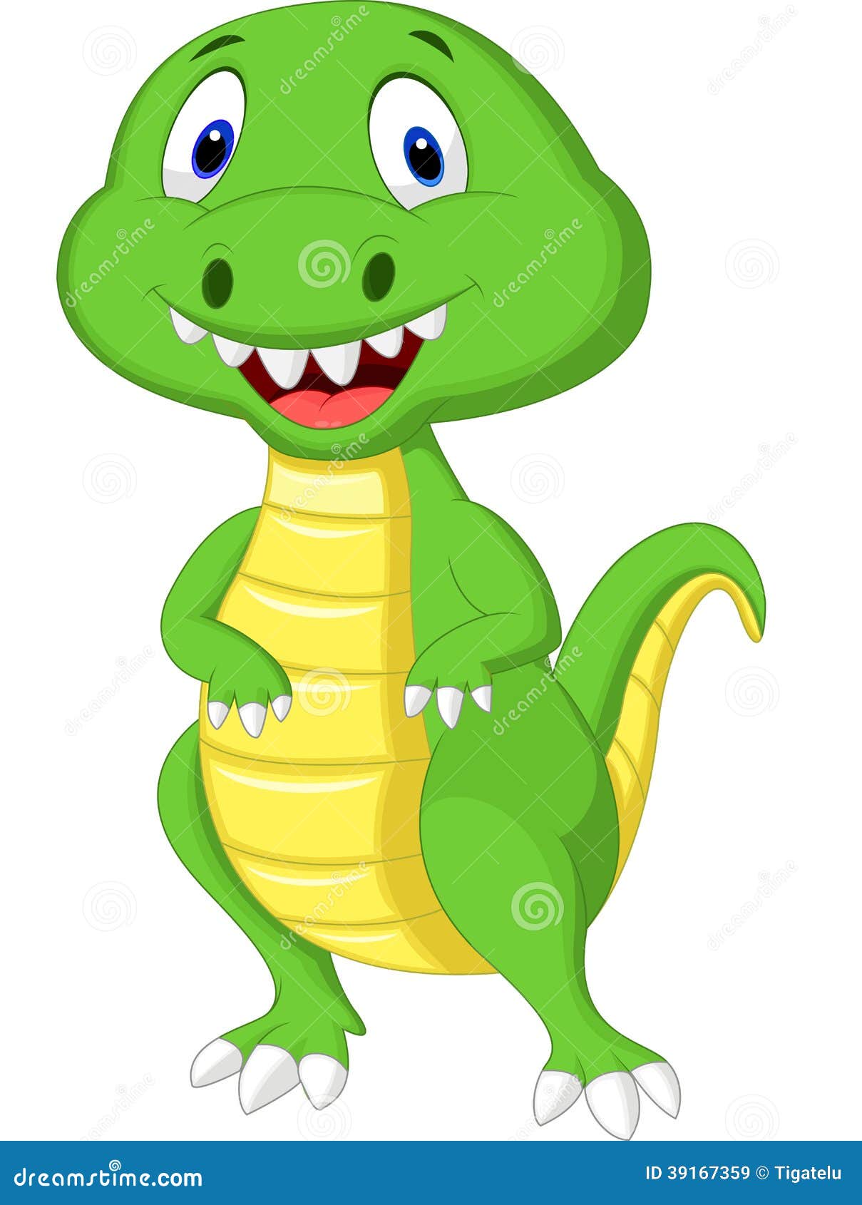 Cute Green Dinosaur Cartoon Stock Vector - Illustration of archeology ...