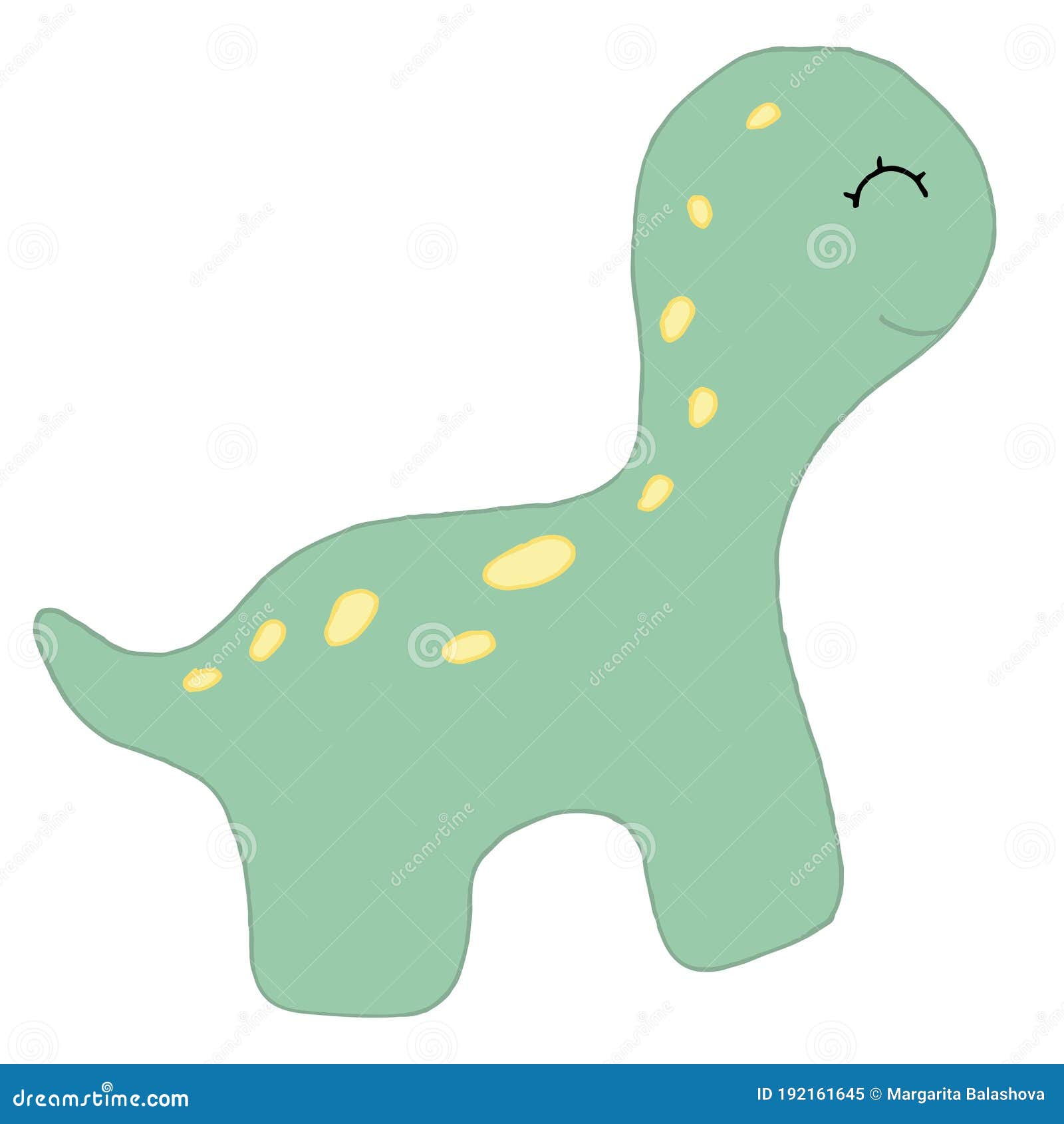 Cute Green Dinosaur, Vector Element, Kids Drawing Toy Stock Vector ...