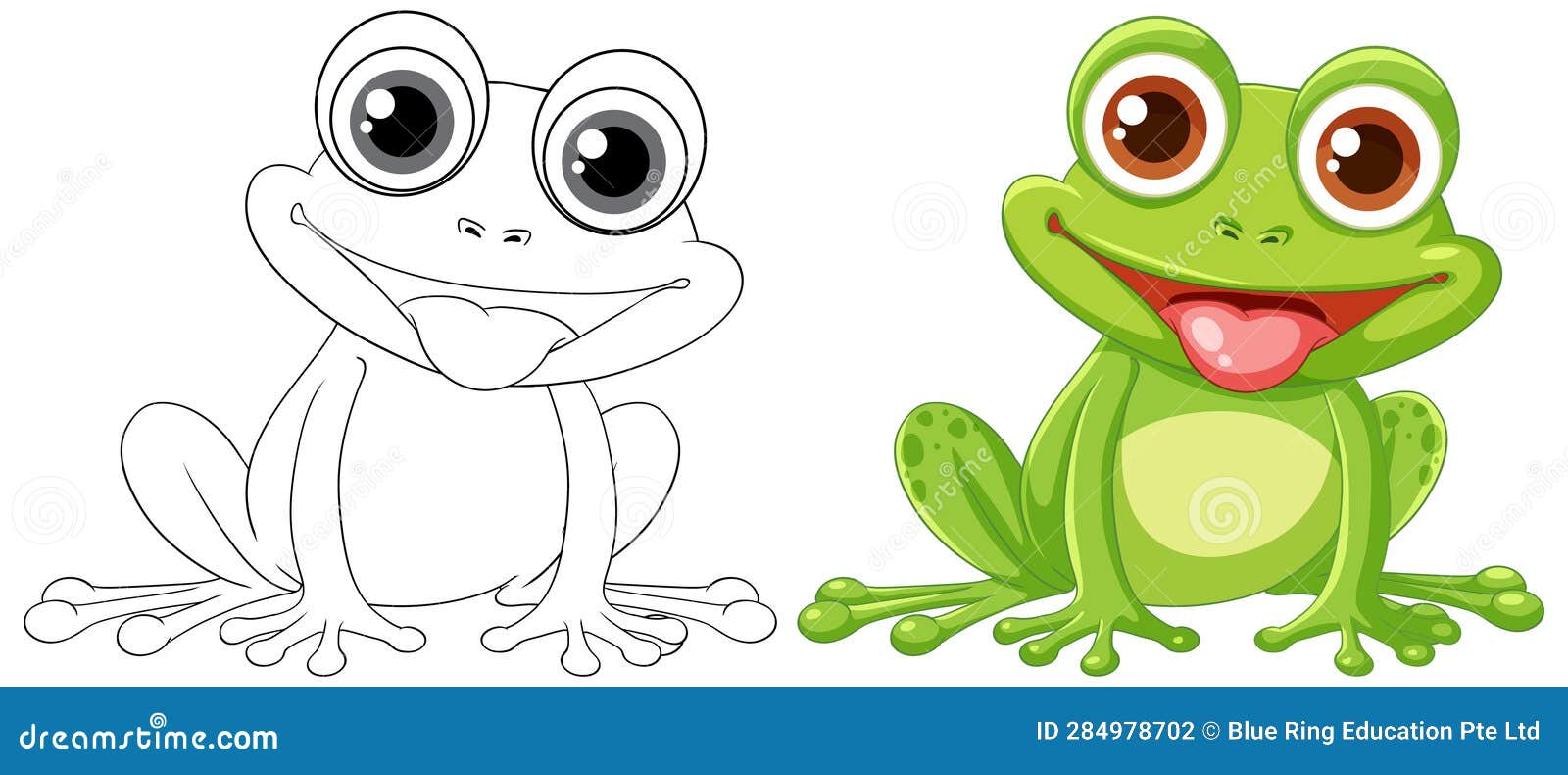 Cute green frog cartoon stock vector. Illustration of drawing - 284978702