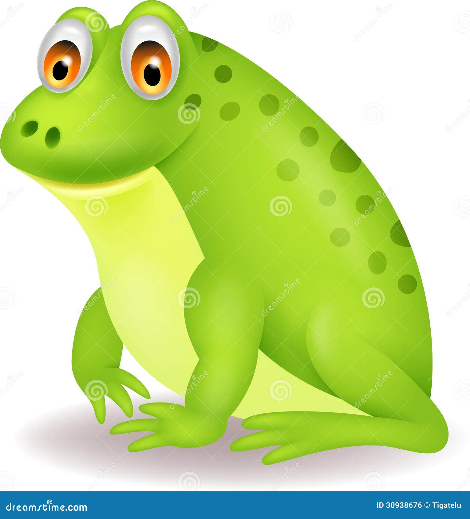 Cute green frog cartoon stock vector. Illustration of toad - 30938676