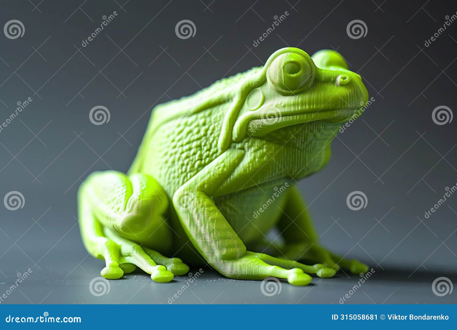 Cute Green Frog Made with the 3D Printer Stock Illustration ...