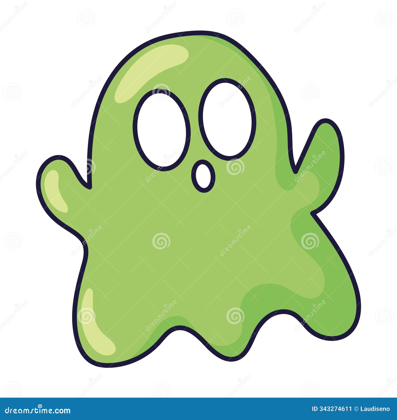 Cute Green Ghost , Halloween Decor Vector Stock Vector - Illustration ...