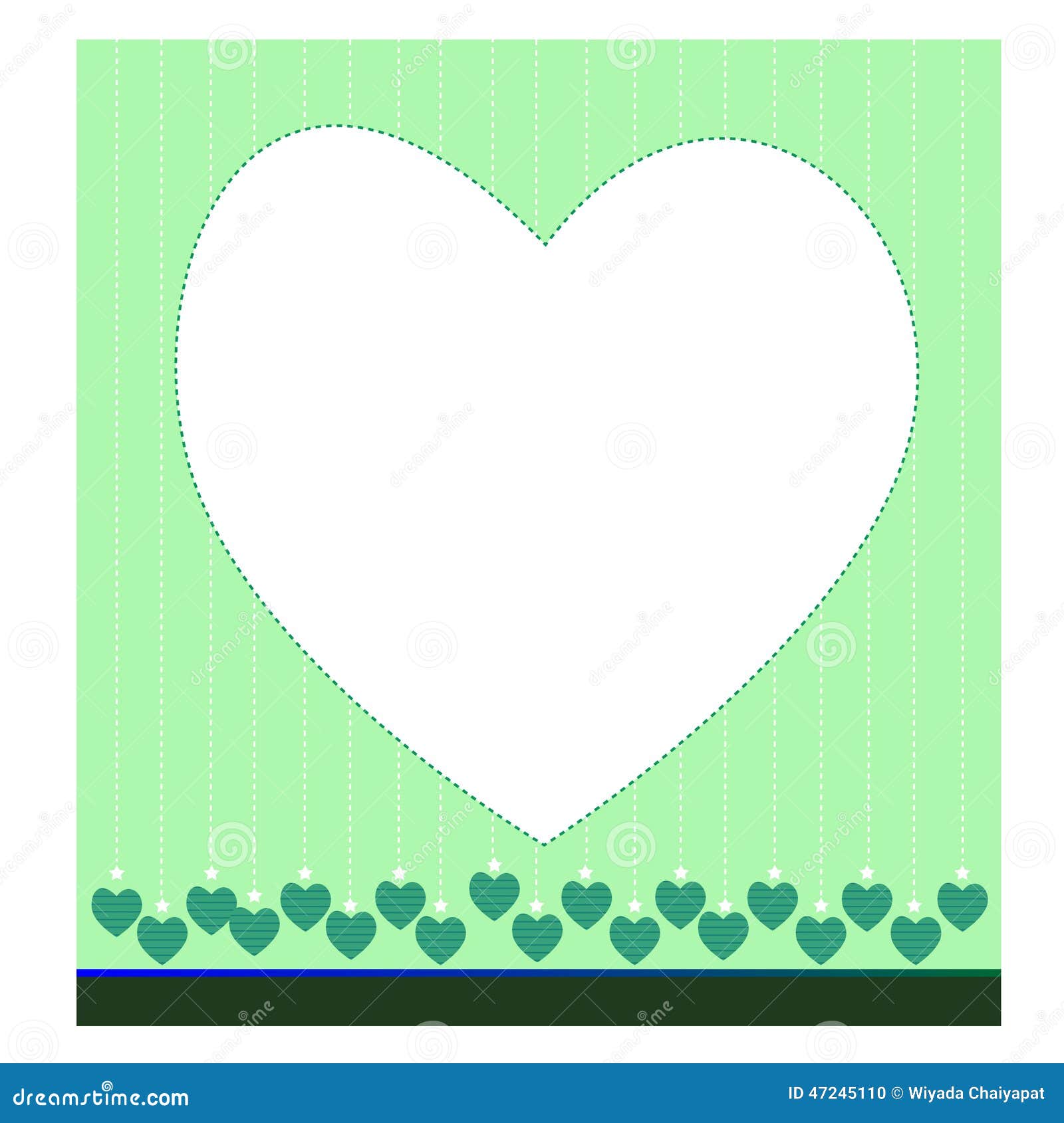 Cute green heart stock illustration. Illustration of textured - 47245110