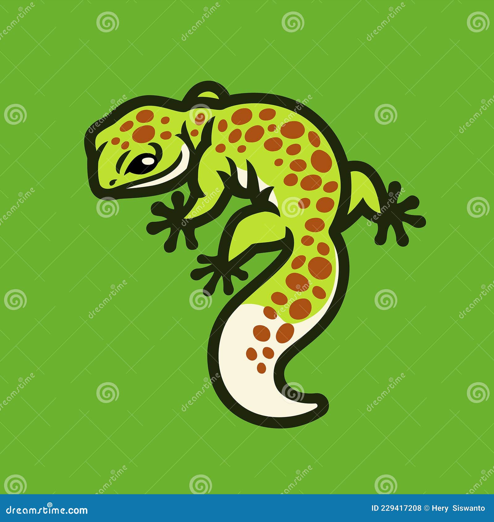 Leopard Gecko Vector Illustration. Cartoon Spotted Gecko ... Leopard Gecko Vector Illustration. Cartoon Spotted Gecko ...