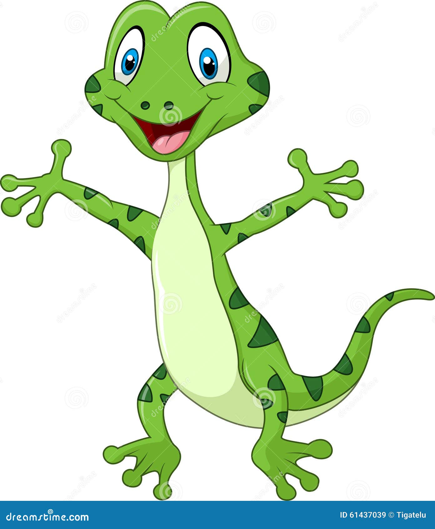 Green Red Lizard. Hand Drawn Watercolor Illustration. Isolated On White ...