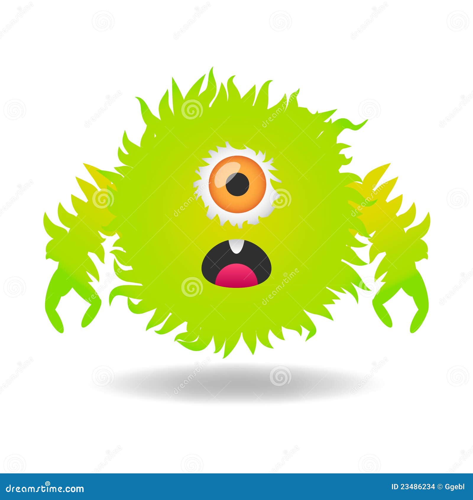 Cute Green Monster Clipart