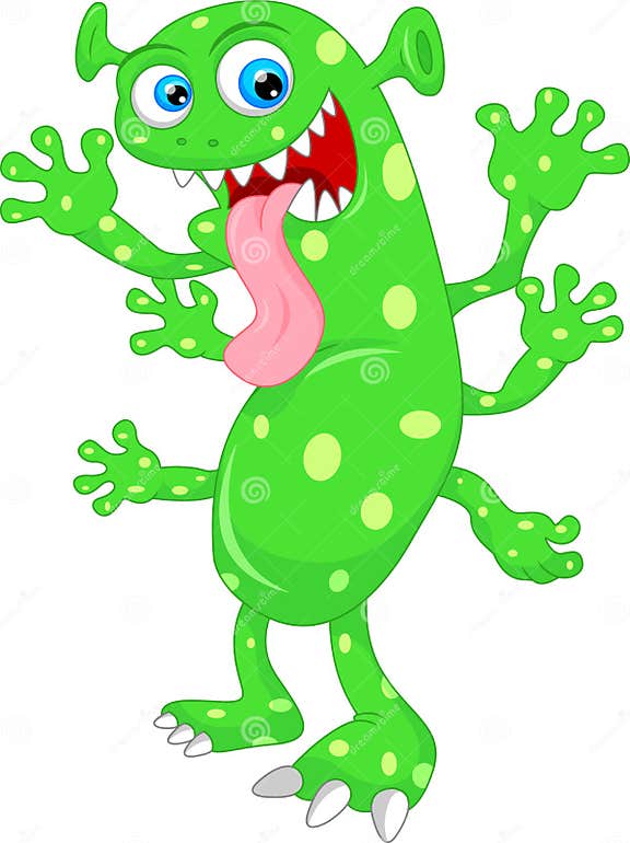 Cute Green Monster Cartoon Stock Vector Illustration Of Amusing 70814870