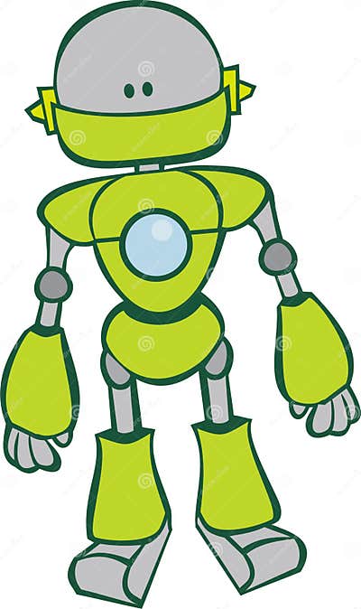 Cute green robot stock vector. Illustration of cute, artistic - 9838781