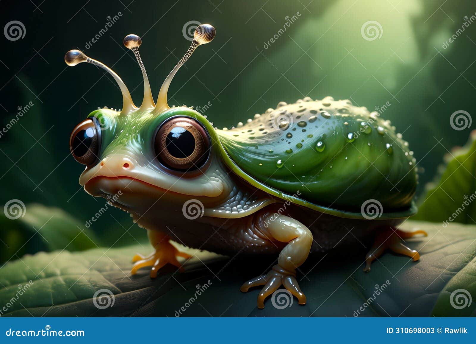 Cute Green Slug in Habitat. Stock Image - Image of cute, viscosity ...