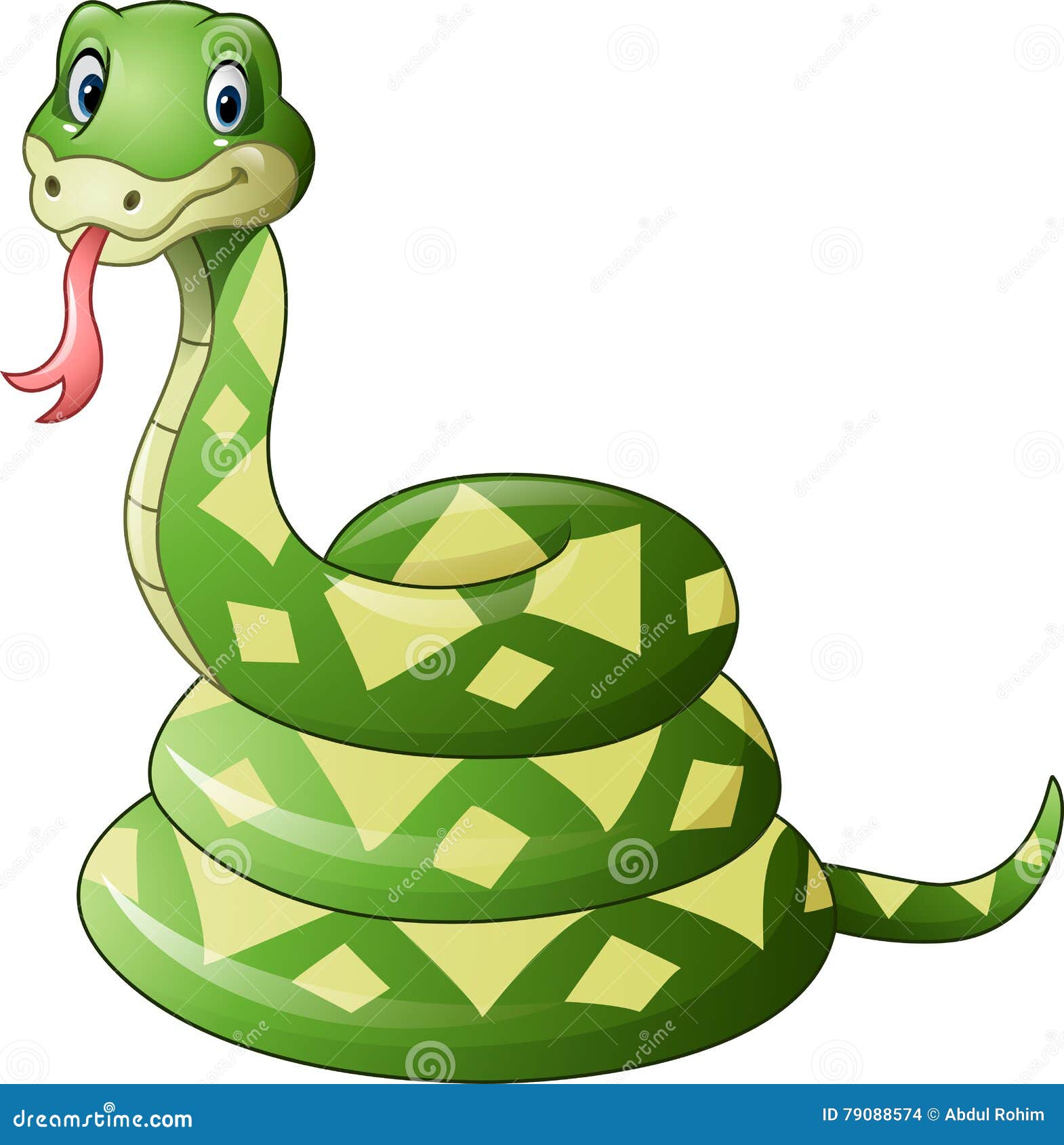 Green Snake And Outline - Cartoon Illustration | CartoonDealer.com ...