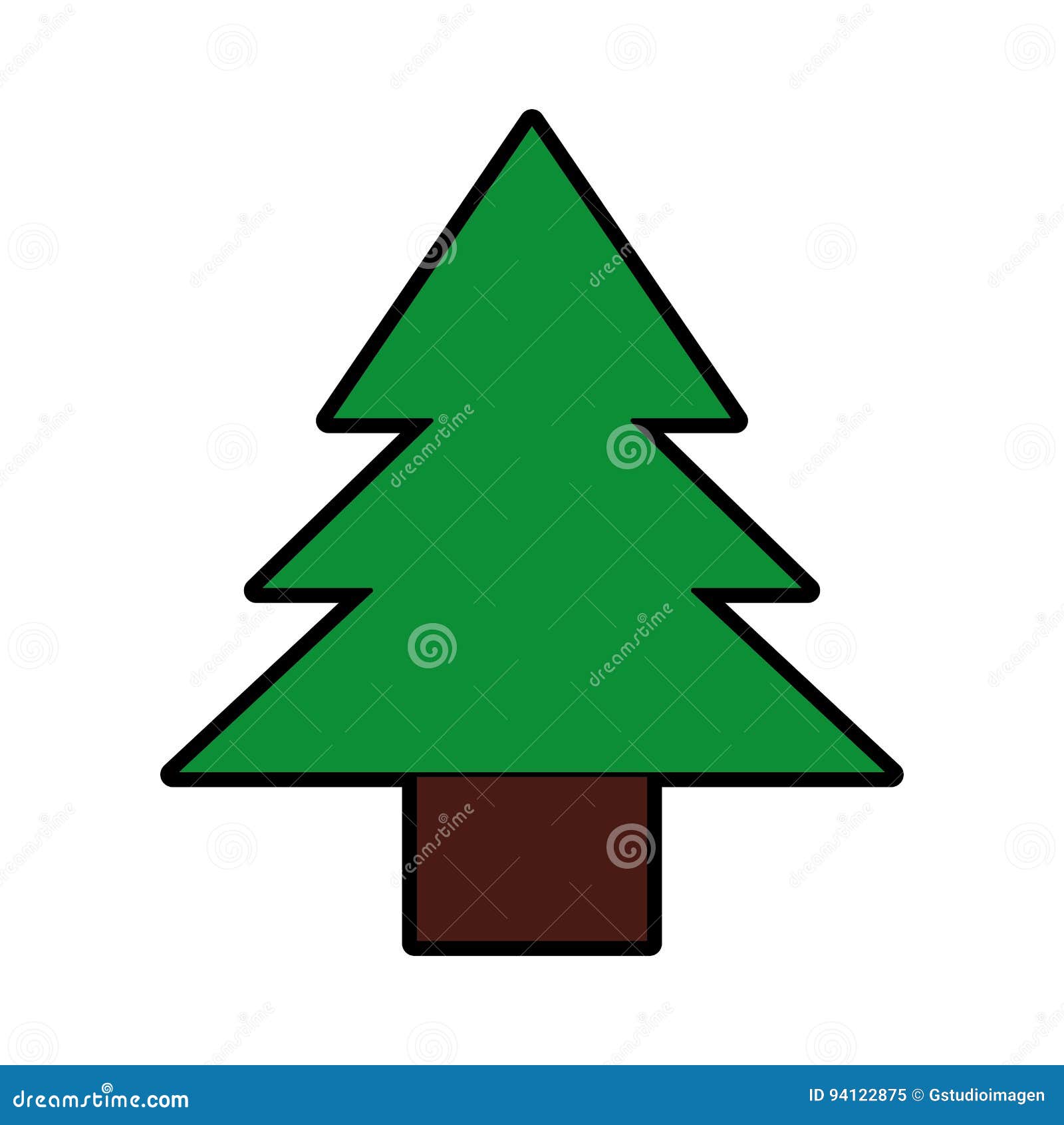 Cute green tree cartoon stock vector. Illustration of leaf - 94122875