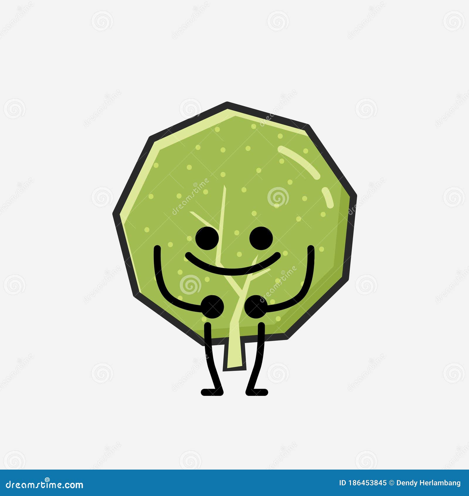 Cute Green Tree Mascot Vector Character in Flat Design Style Stock ...