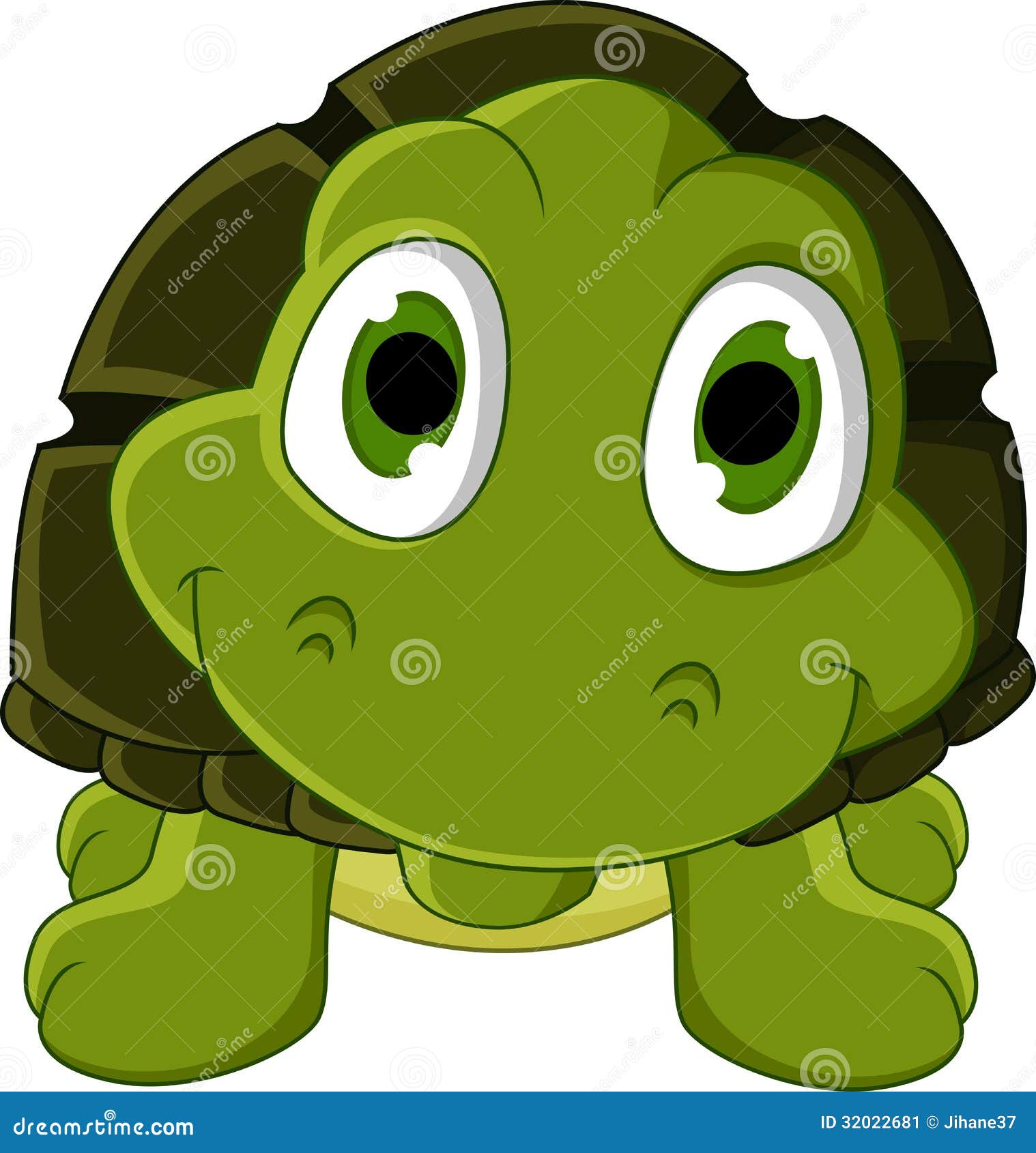 Cute green turtle cartoon stock illustration. Illustration of armor ...