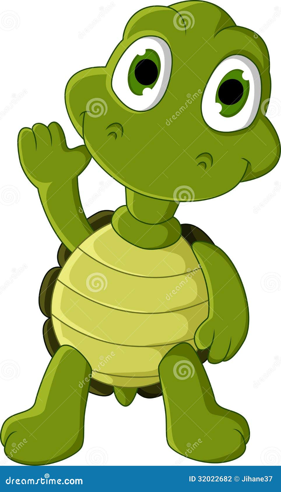 Cute green turtle cartoon stock illustration. Illustration of shell ...