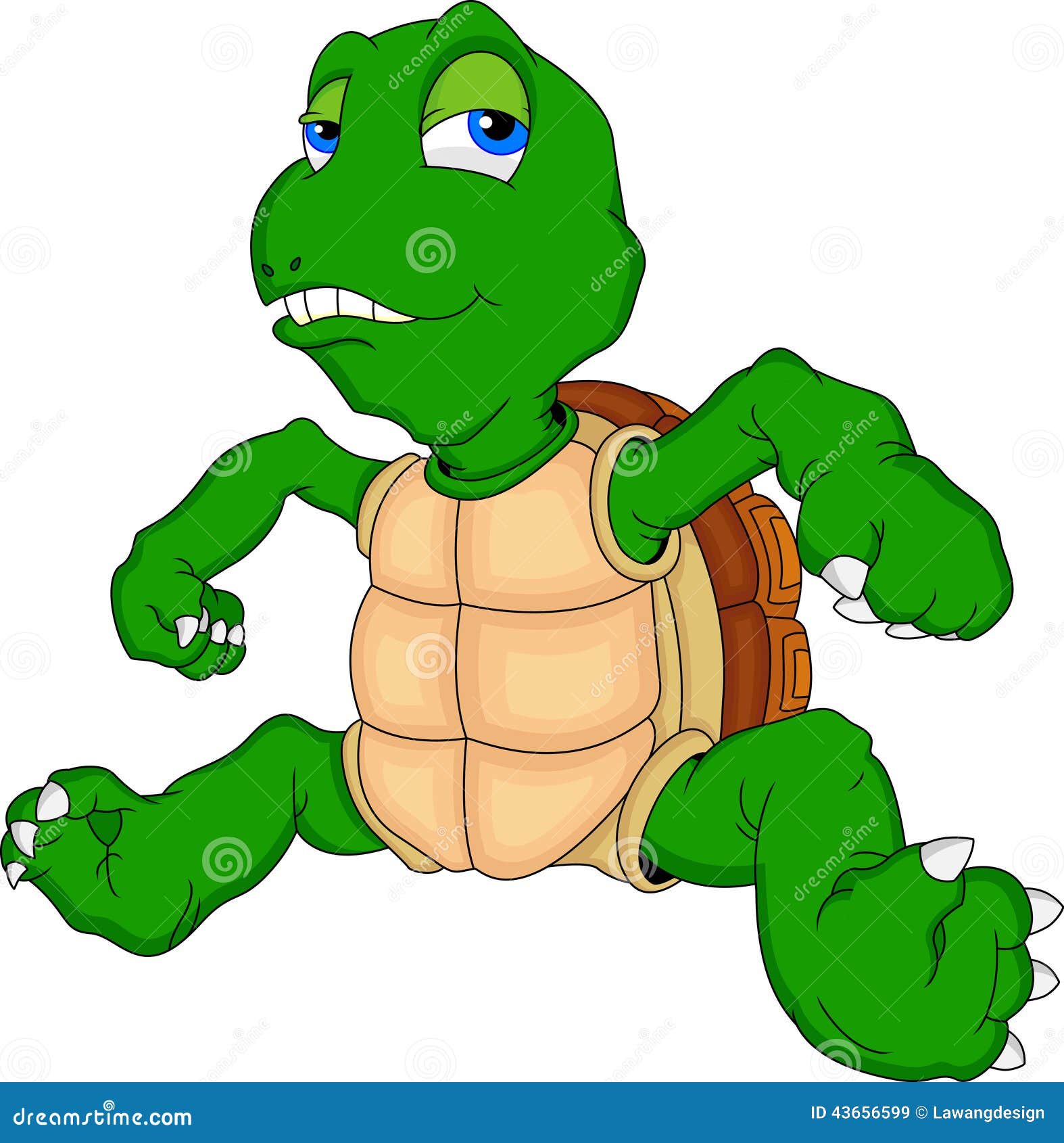 Cute green turtle cartoon stock vector. Illustration of aquatic - 43656599