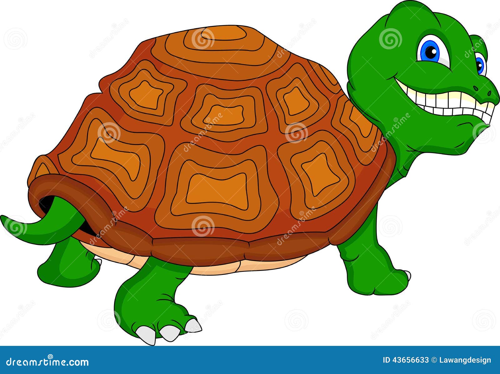 Cute green turtle cartoon stock vector. Illustration of aquatic - 43656633