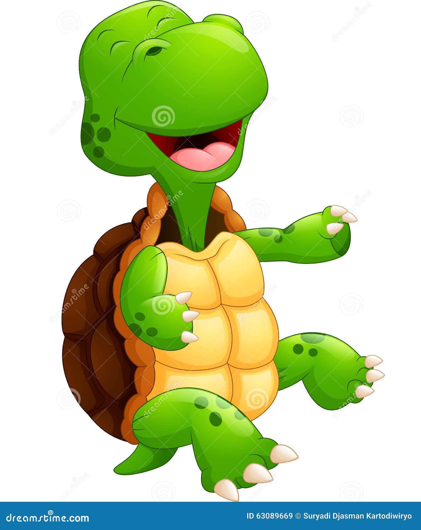 Cute green turtle cartoon stock vector. Illustration of cartoon - 63089669