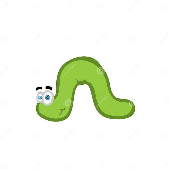 Cute green worm stock illustration. Illustration of worm - 11670220