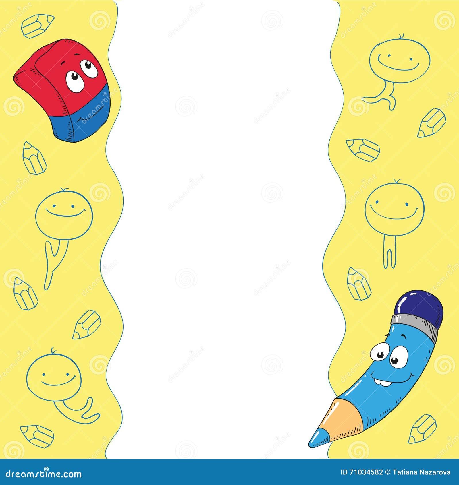 Cute Greeting Frame School. Place for Text. Stock Illustration ...