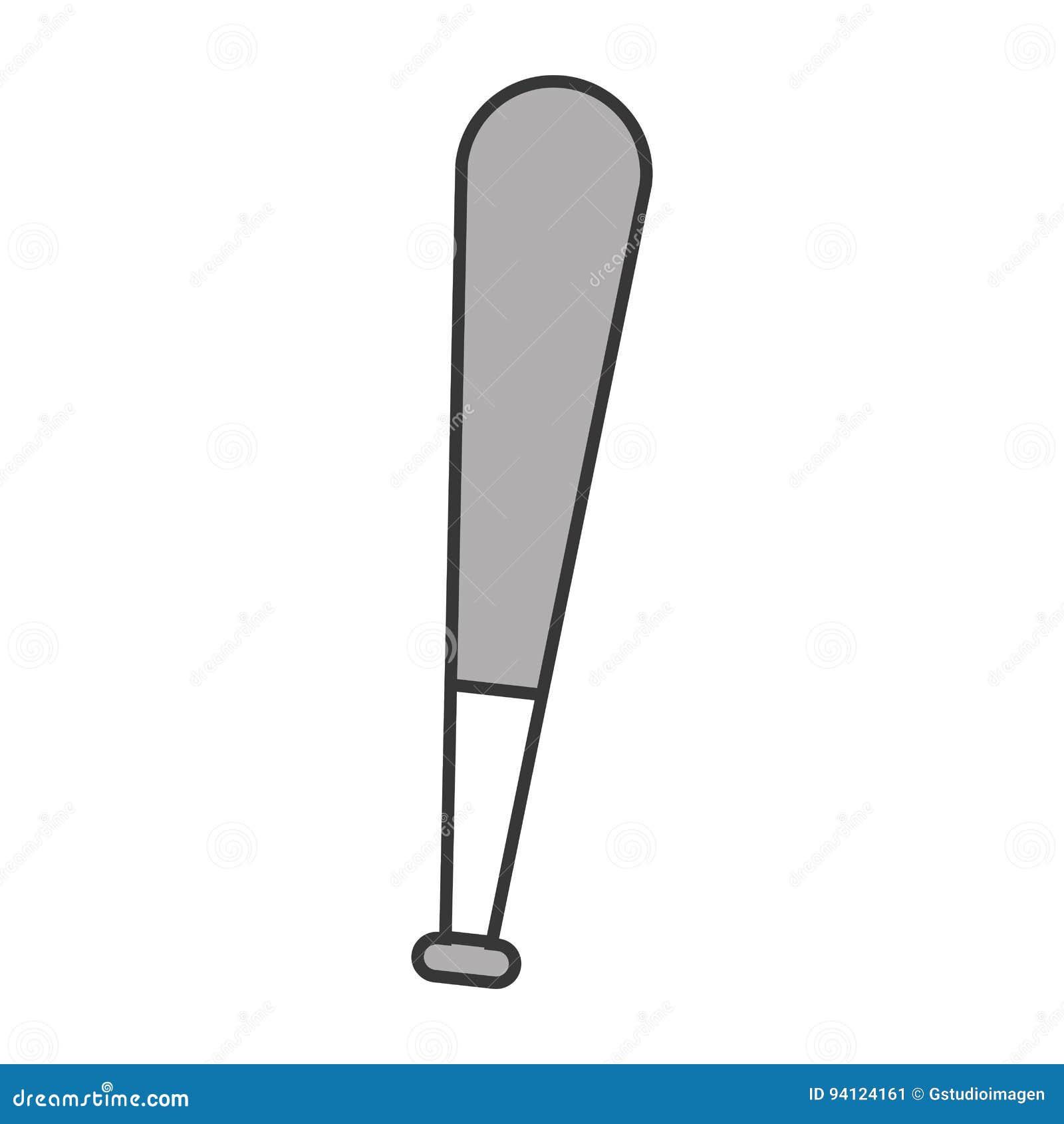Cute Grey Baseball Bat Cartoon Stock Vector - Illustration of handle ...
