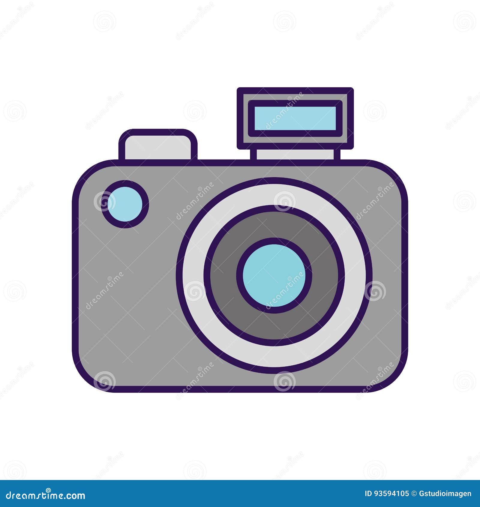 Cute grey camera cartoon stock vector. Illustration of creative - 93594105