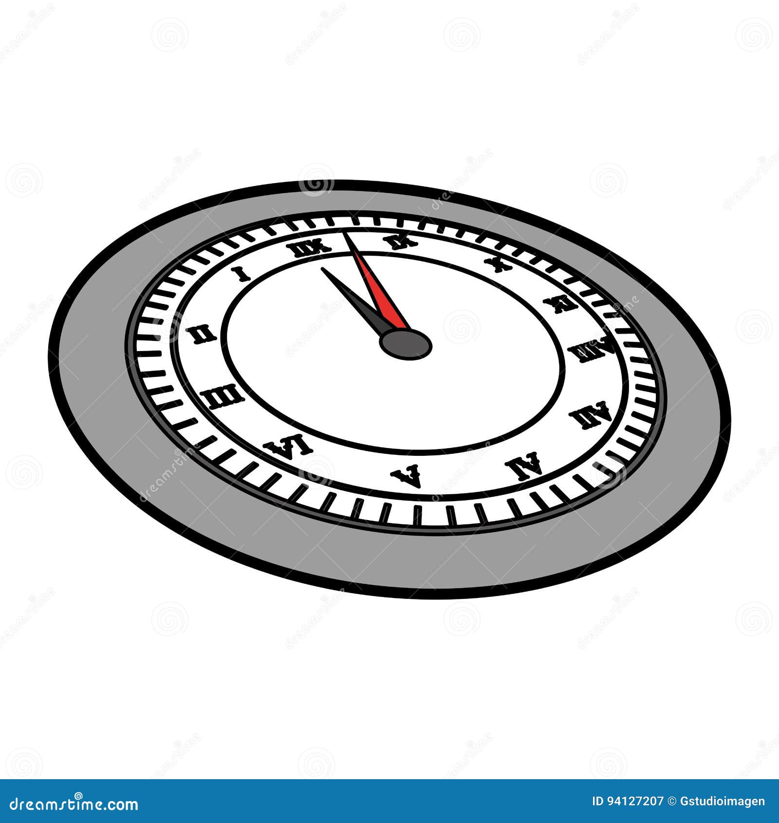 Cute grey clock cartoon stock vector. Illustration of face - 94127207
