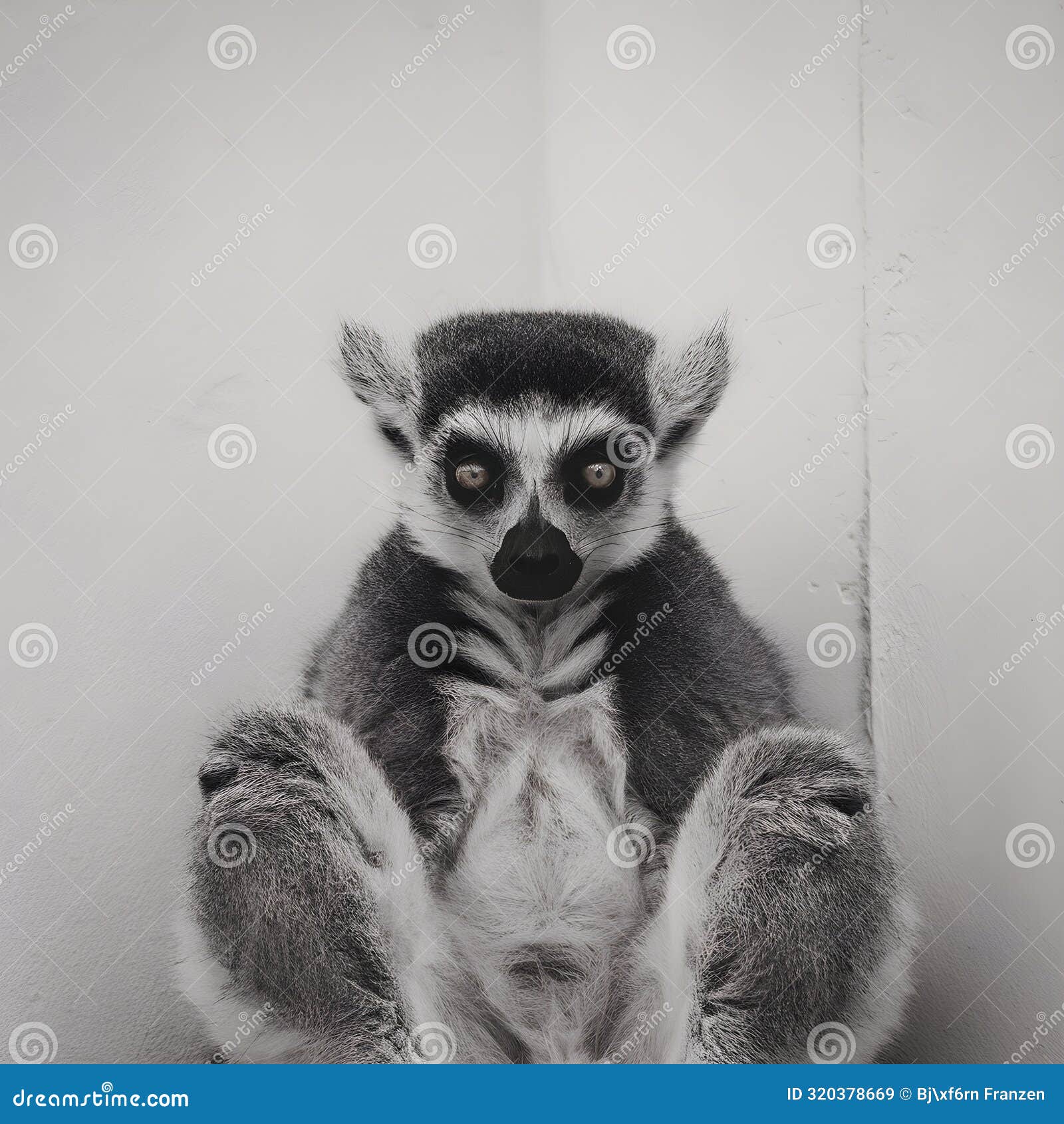Sad Grey Lemur stock illustration. Illustration of ecosystem - 320378669