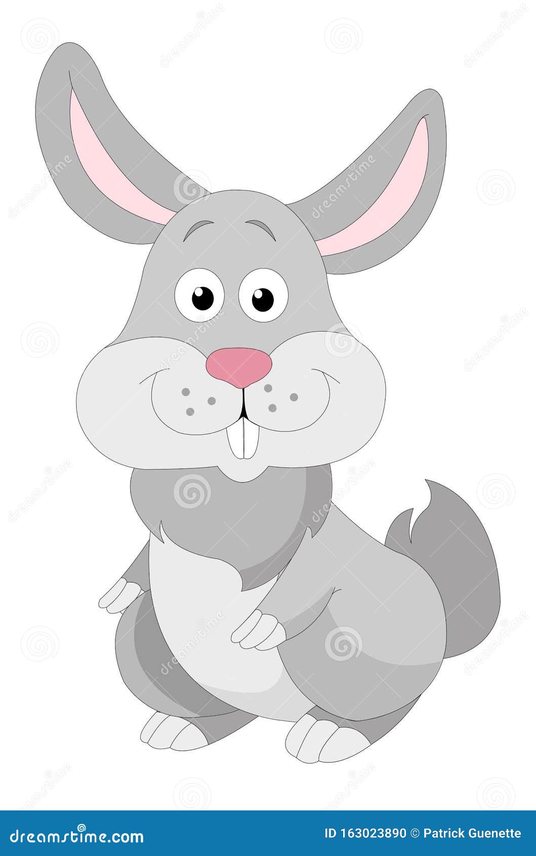 Cute Grey Rabbit, Illustration Stock Vector - Illustration of drawing ...