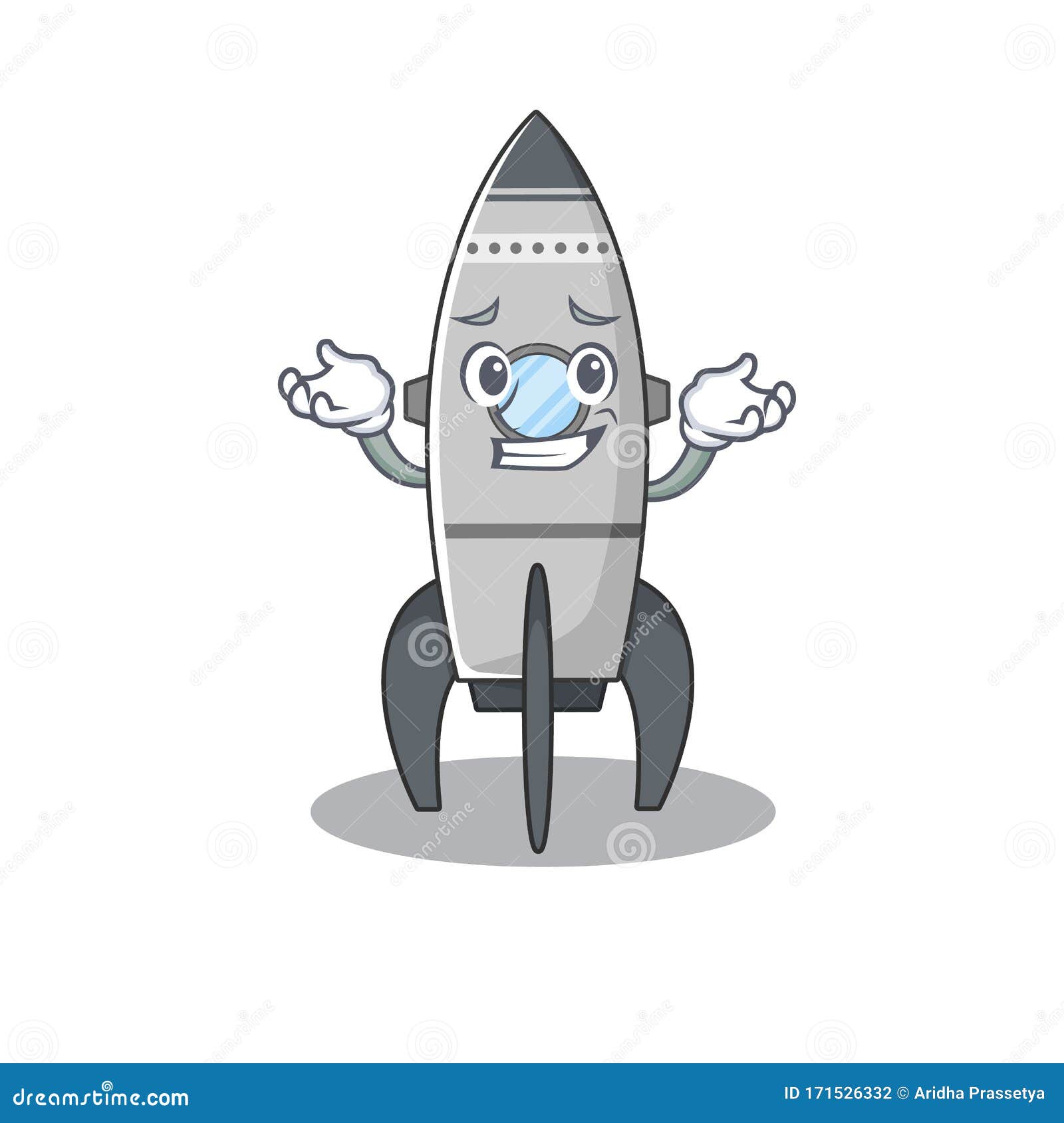Cute Grinning in Rocket Mascot Cartoon Style Stock Vector ...