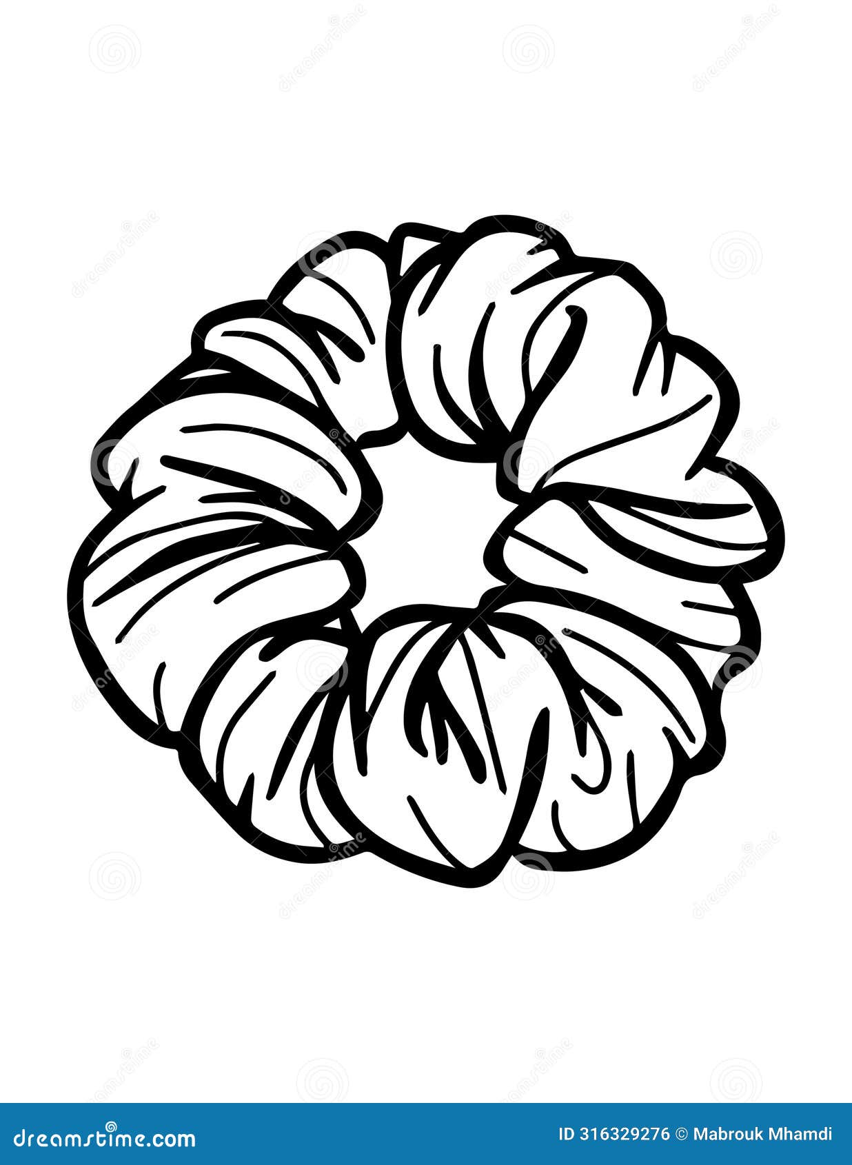 Cute and Groovy Scrunchie Coloring Page Stock Vector - Illustration of ...