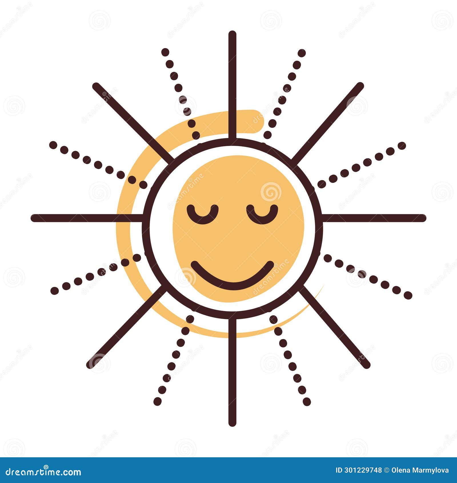 Cute Groovy Sun, the Symbol of Summer Stock Vector - Illustration of ...
