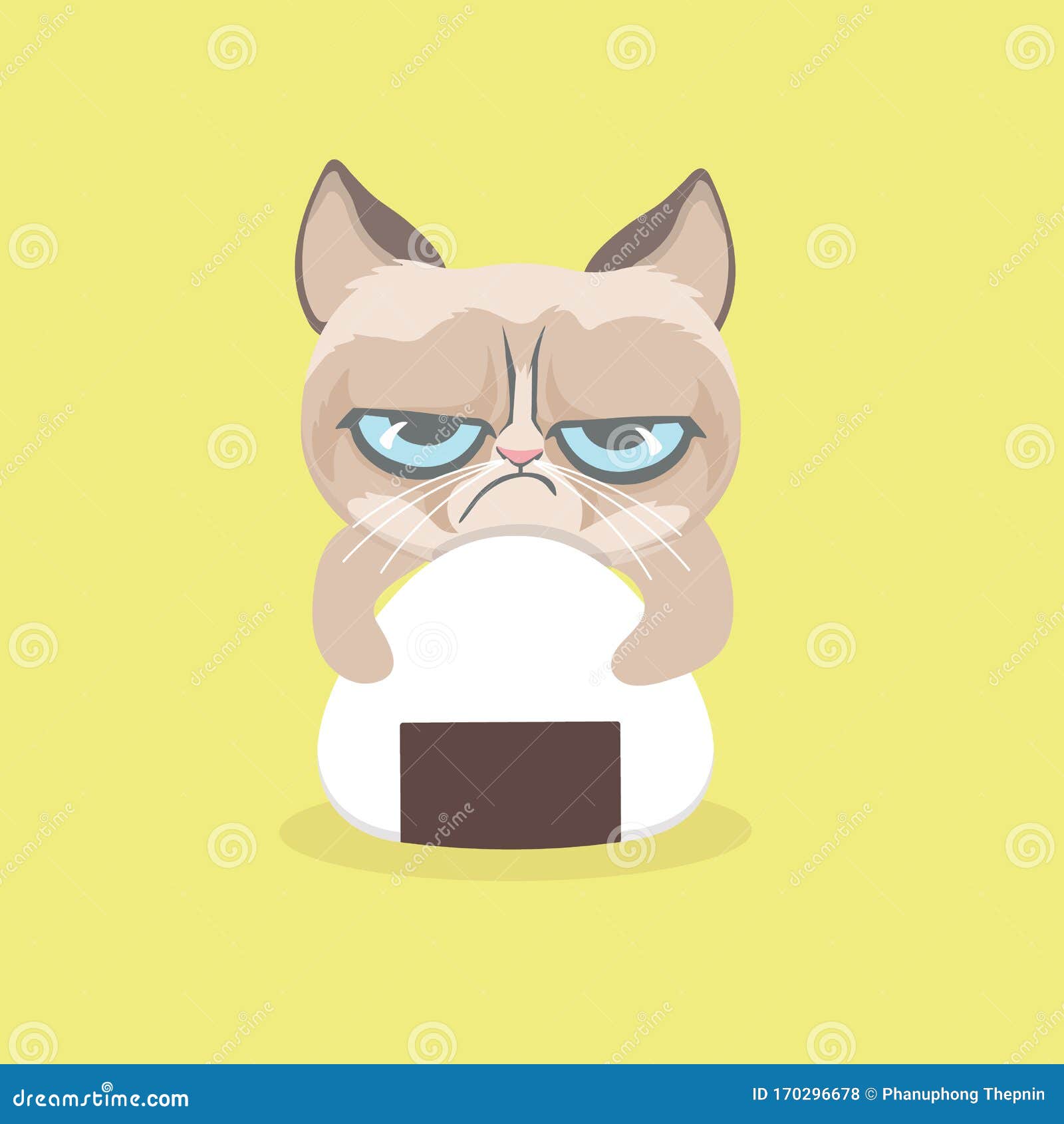 Cute grumpy cat. stock vector. Illustration of furry - 170296678