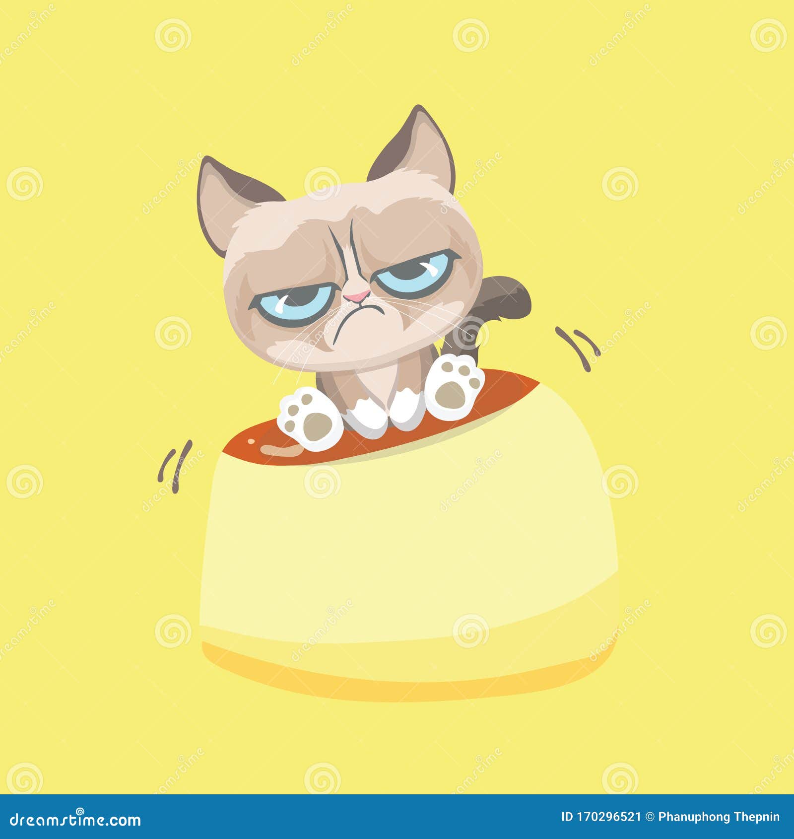 Cute grumpy cat. stock vector. Illustration of grumpy - 170296521