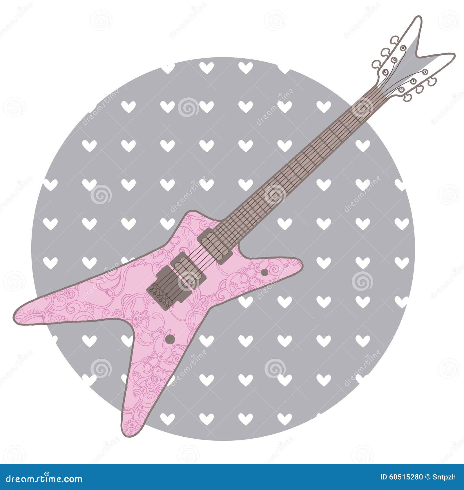 Cute Grunge Abstract Guitar Stock Vector - Illustration of beautiful ...