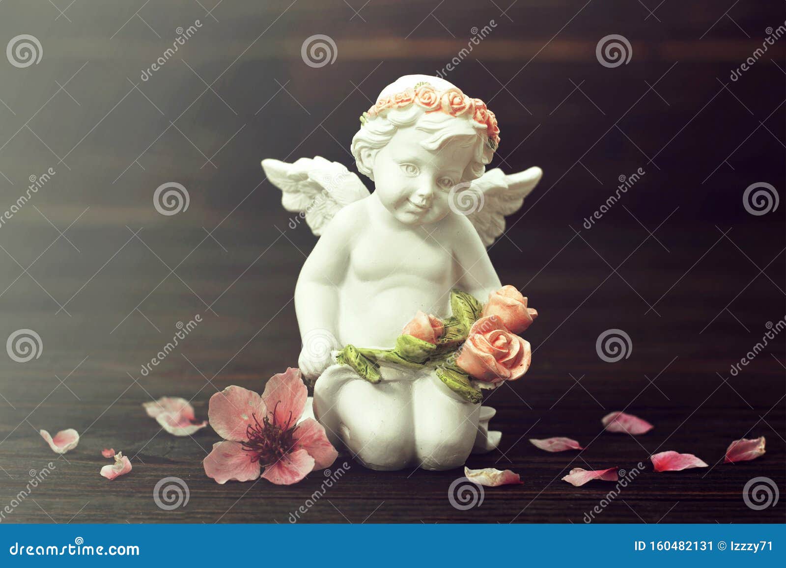 Guardian Angel and Spring Flowers Stock Image - Image of petals ...