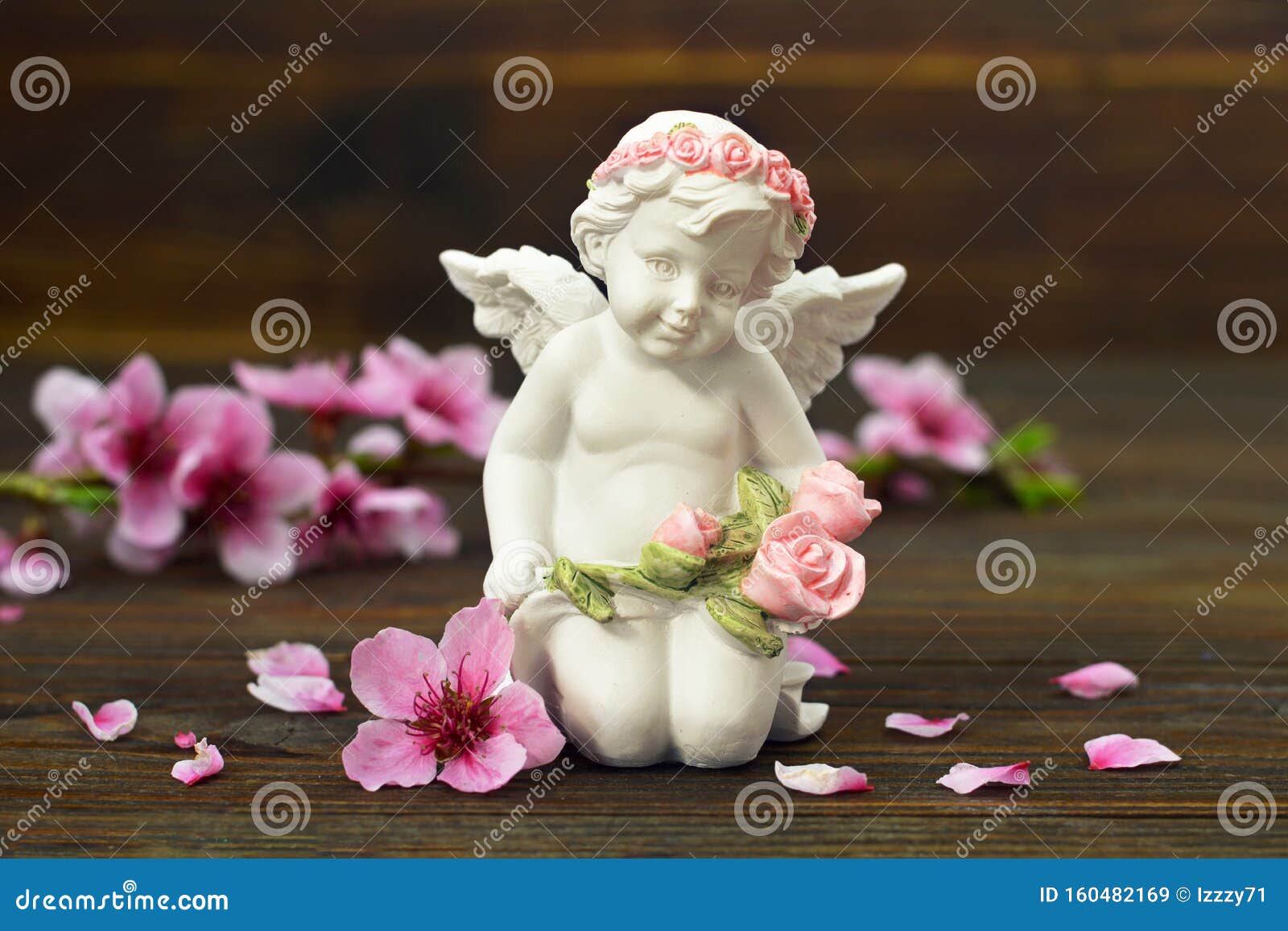 Guardian Angel and Spring Flowers Stock Image - Image of loss, funeral ...
