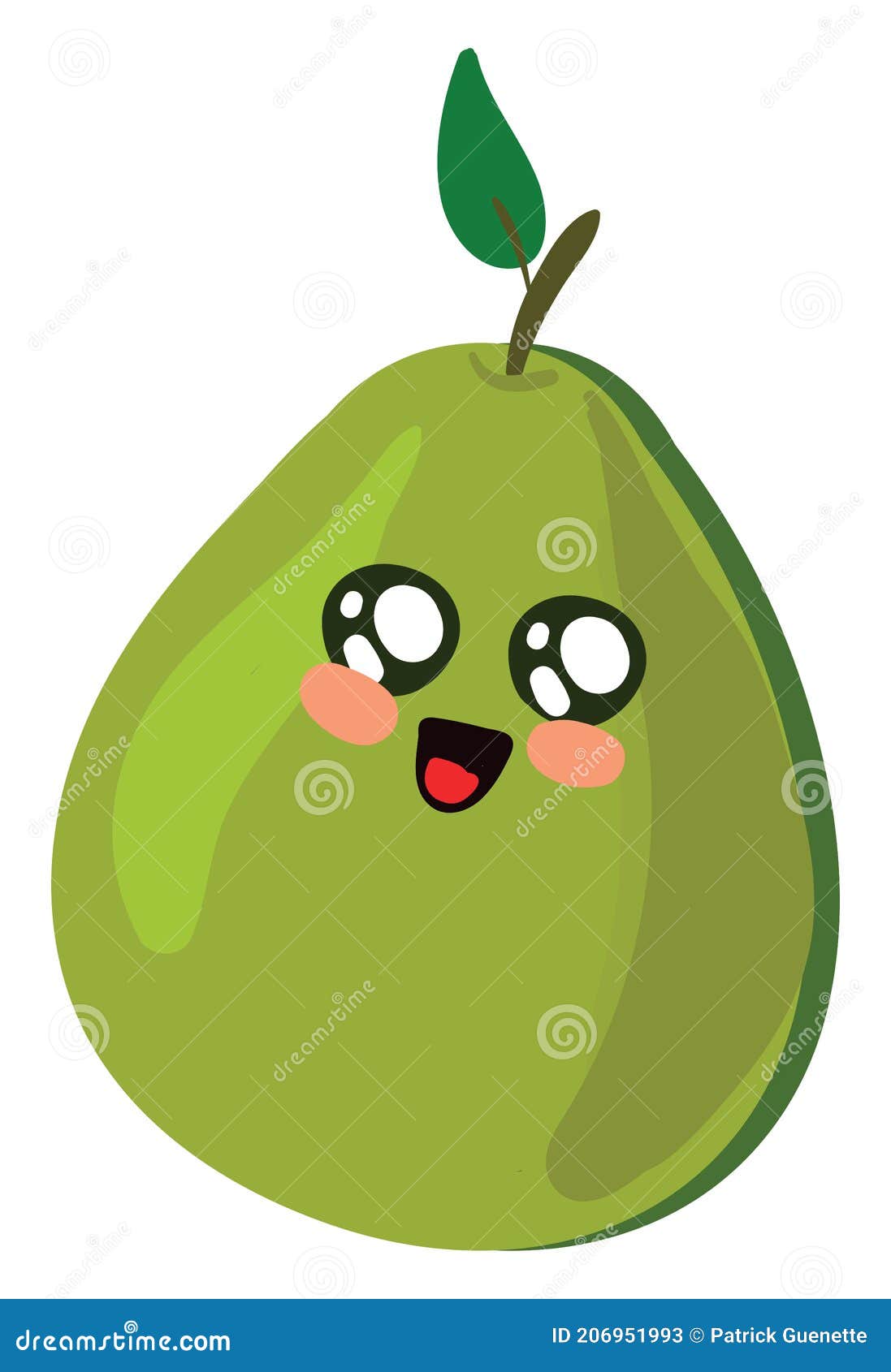 Guava Illustration Cartoon Is Graduation With A Giant Pencil ...