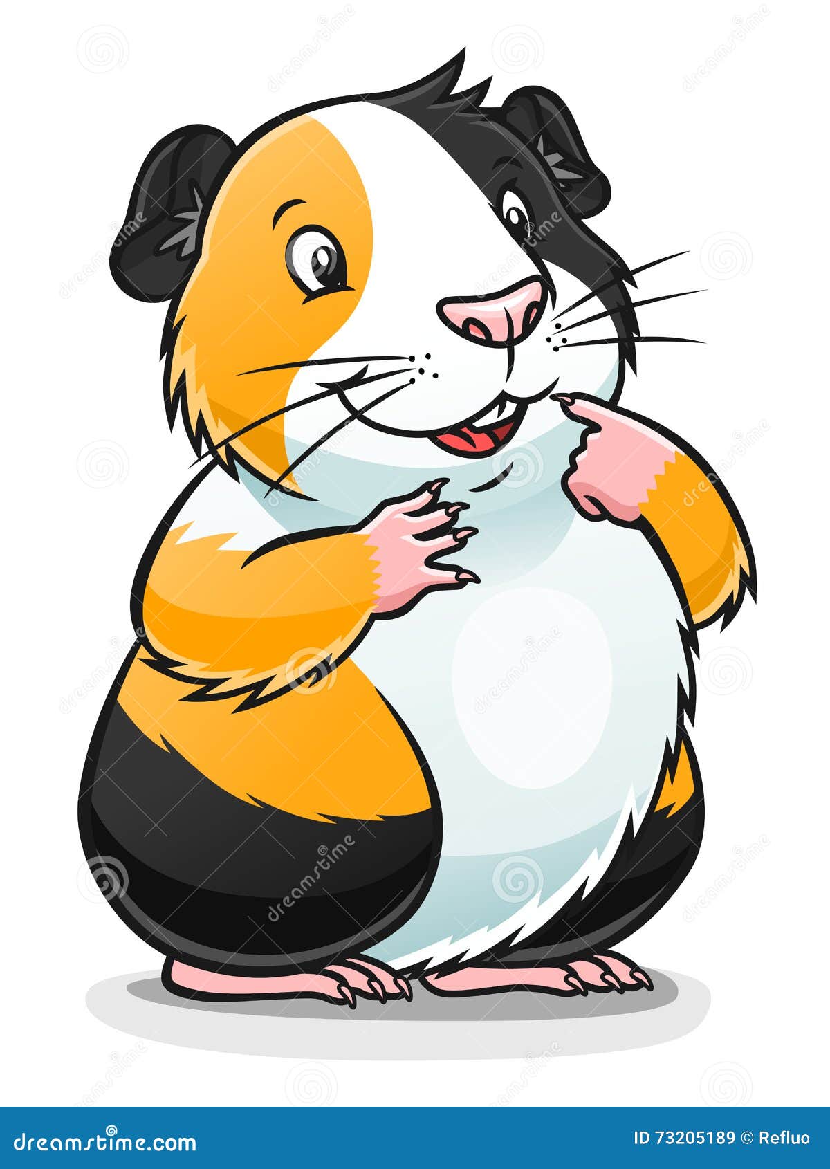 Cartoon Guinea Pig, Line Drawing, Emoticon Holiday, Isolated On ...