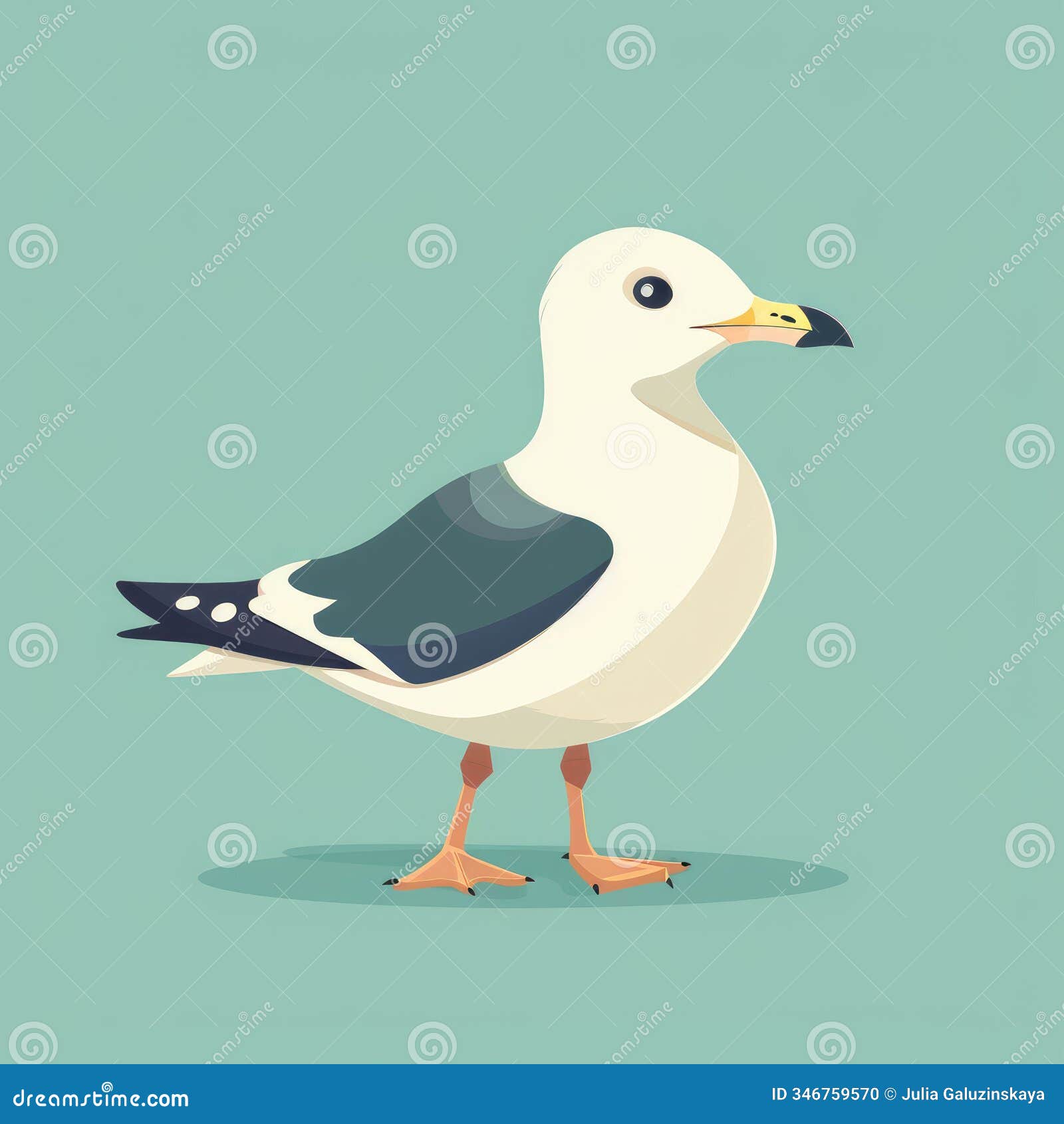 Cute Gull. Seagull Character Illustration Stock Illustration ...
