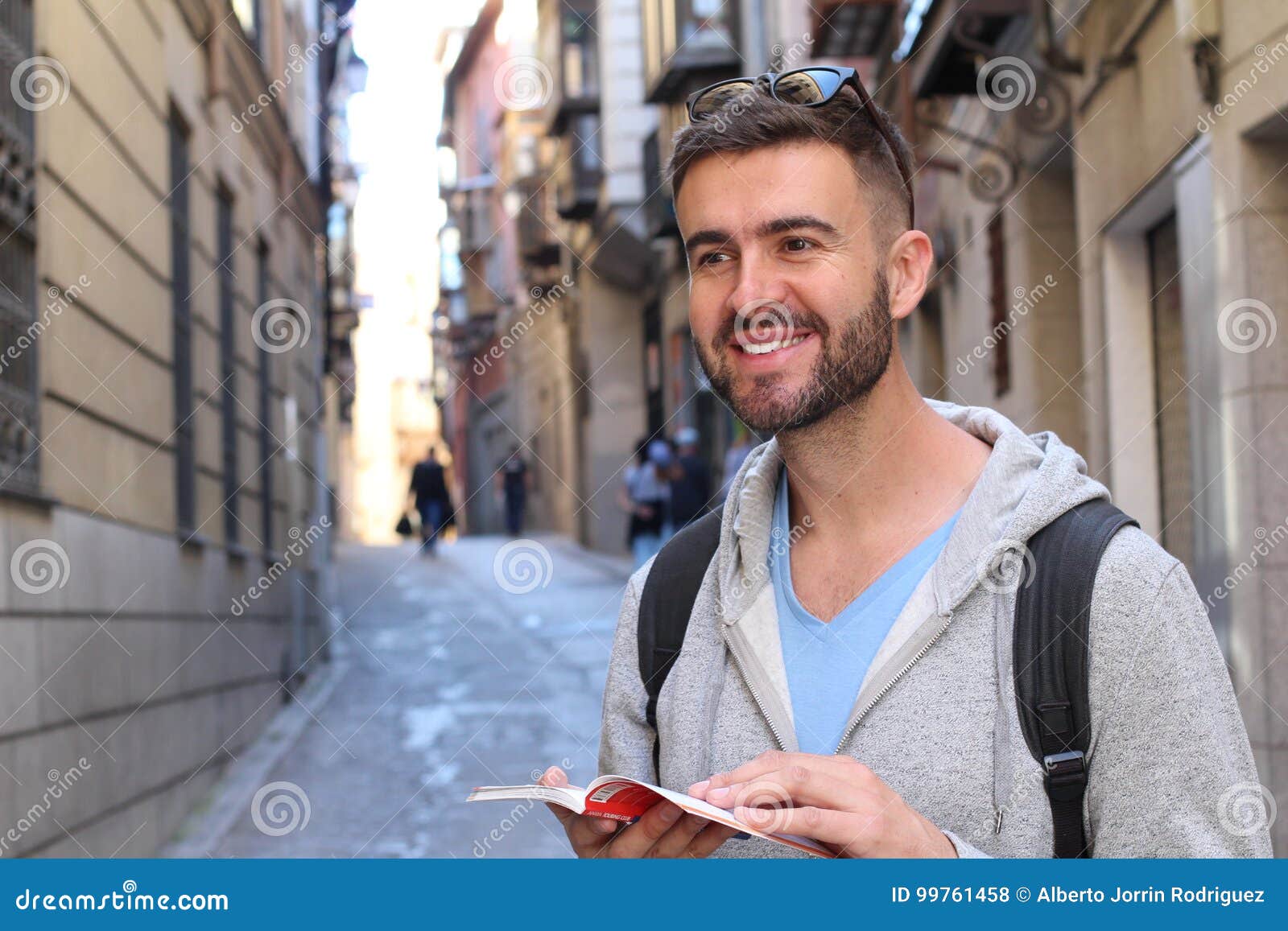 Cute Guy Exploring the City Stock Photo - Image of exploring, smiling ...