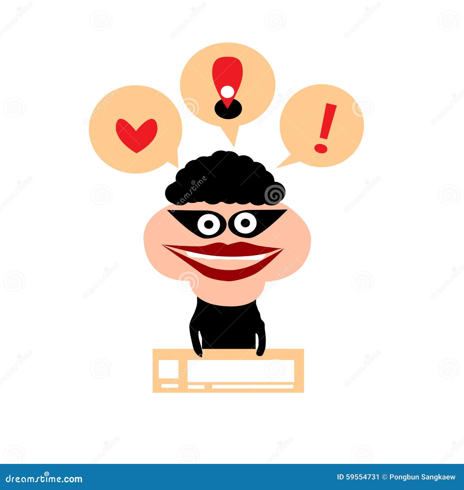 3D Hacker Cartoon Isolated On Transparent Background Stock Photo ...