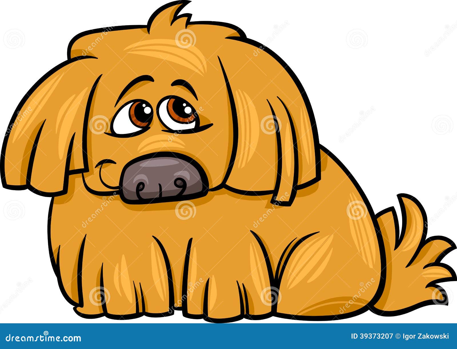 Cute Hairy Dog Cartoon Illustration | CartoonDealer.com #39373207