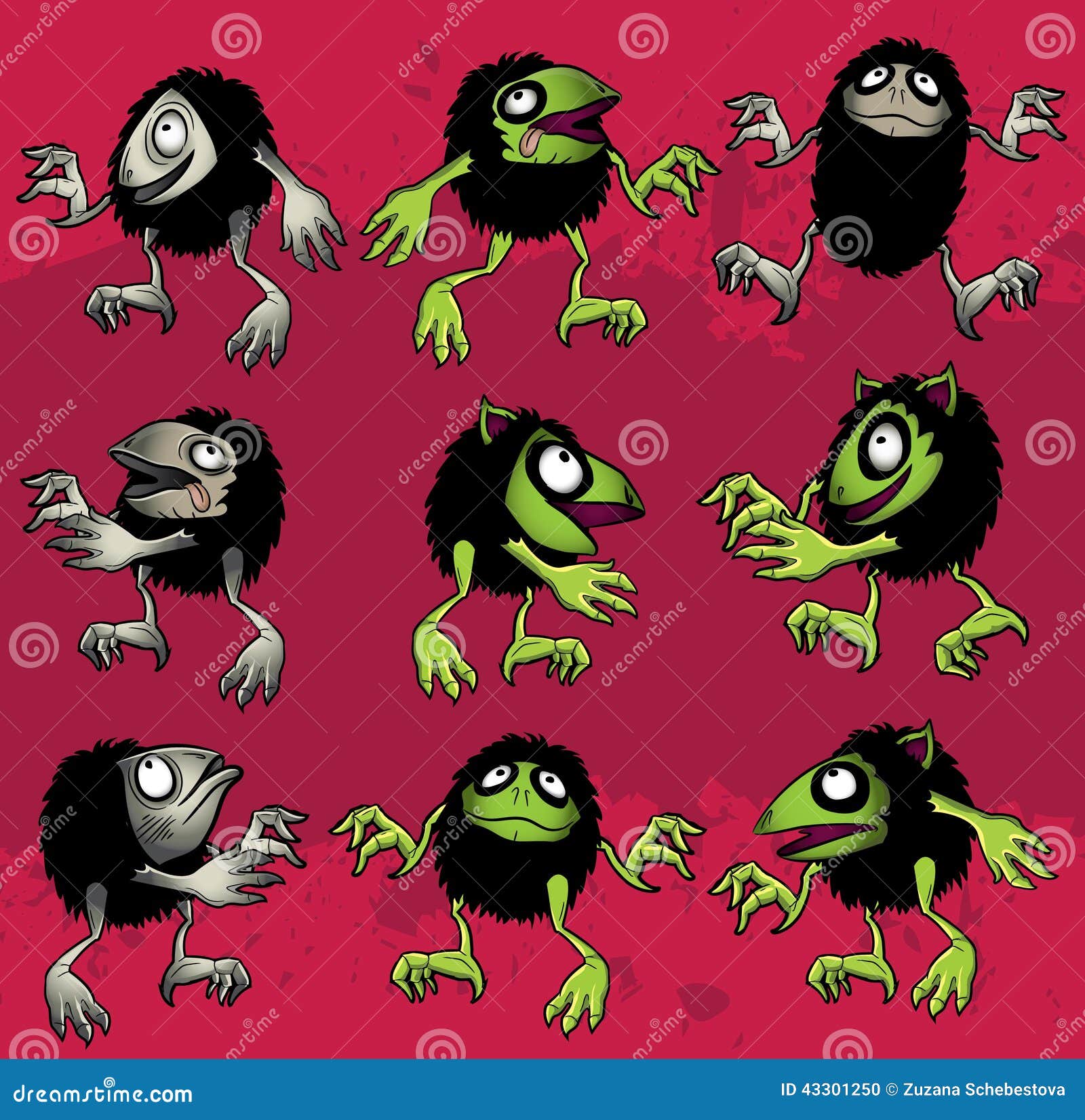 Cute Hairy Monster Imp Toy Cartoon Stock Illustration - Illustration of ...