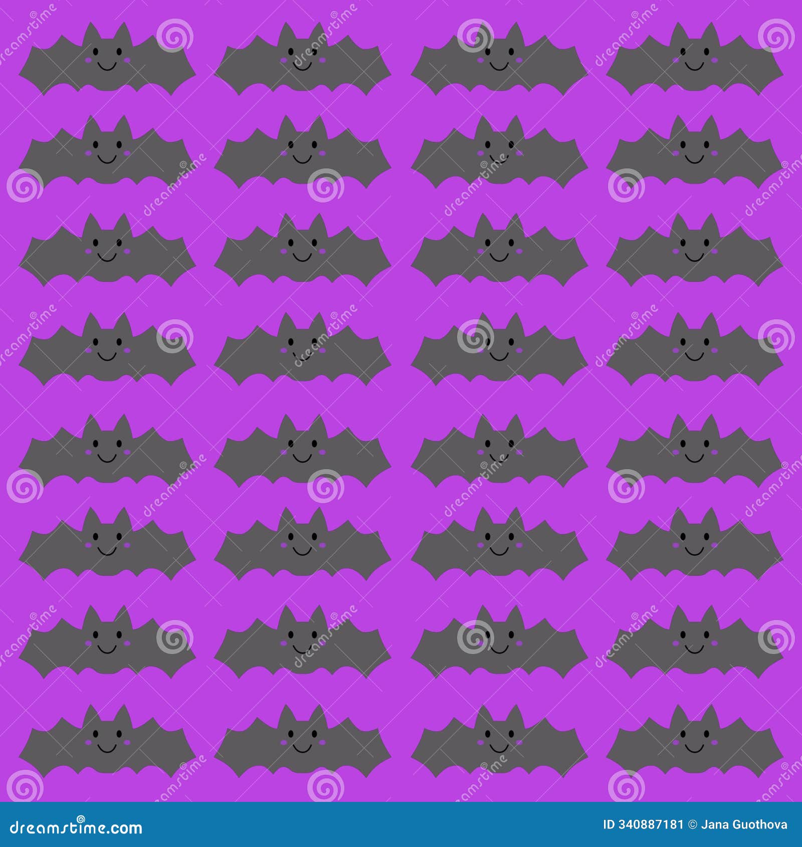 CUTE HALLOWEEN BATS on PURPLE DESIGN PATTERN Stock Illustration ...