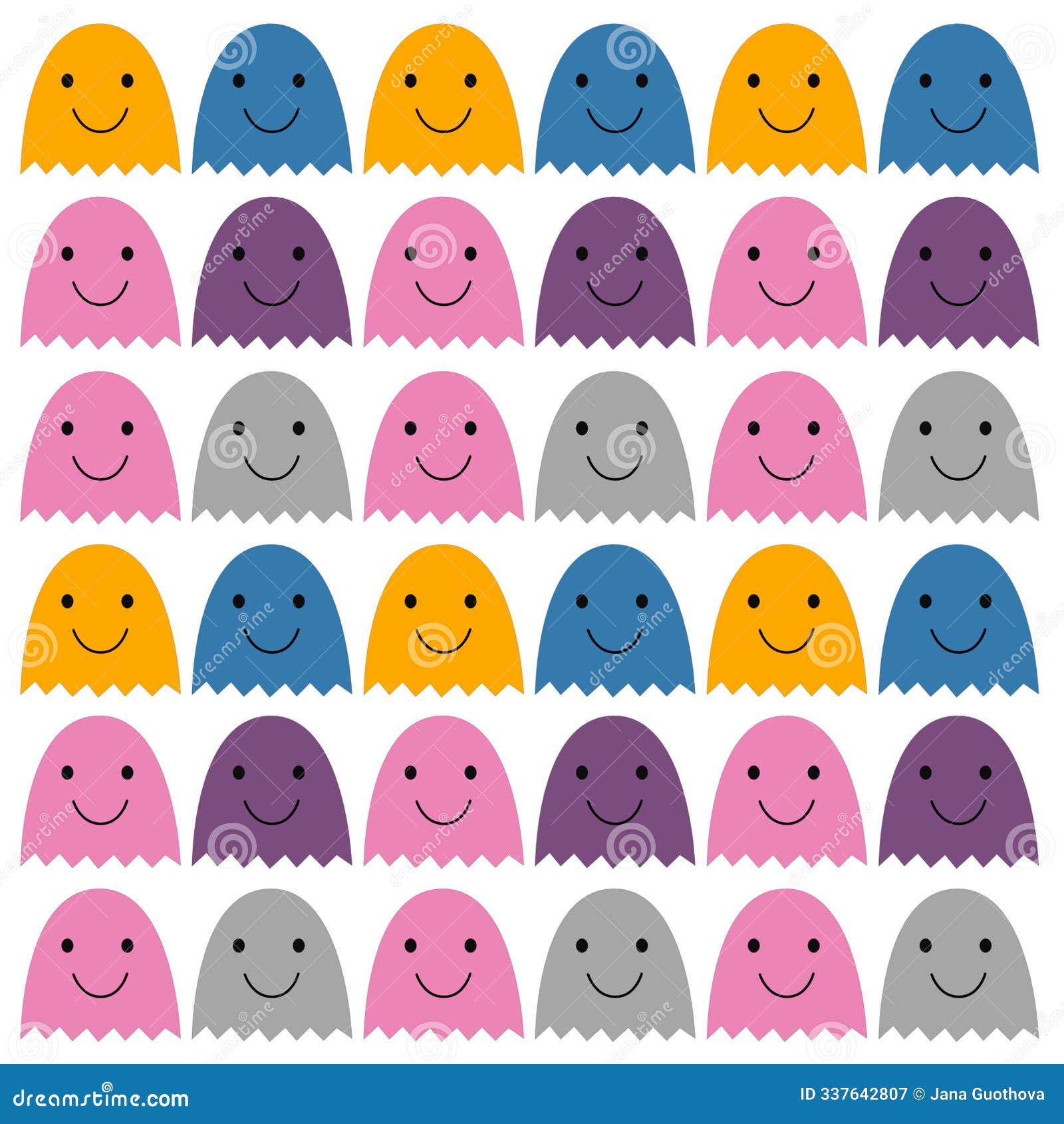 Colorful Ghosts. Vector | CartoonDealer.com #118960217