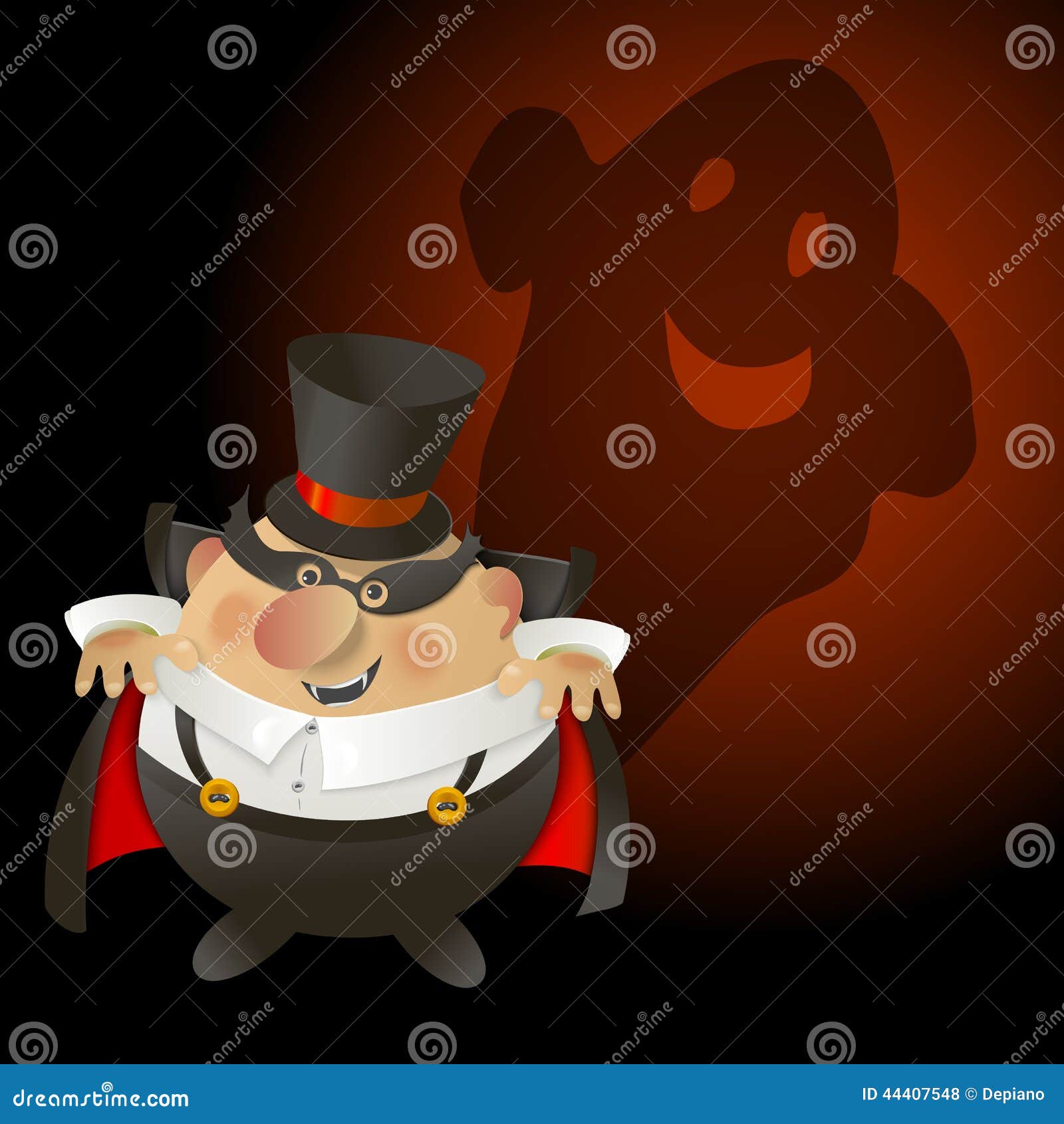 Count Dracula For Halloween, Vampire Waking Up To Coffin. Vector Flat ...