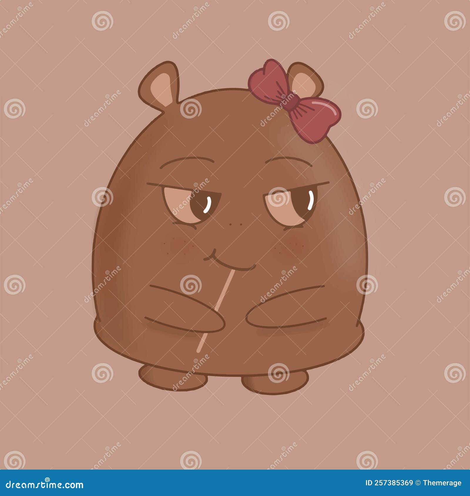 Cute Halloween Day Monster Eats Candy Illustration Stock Vector ...