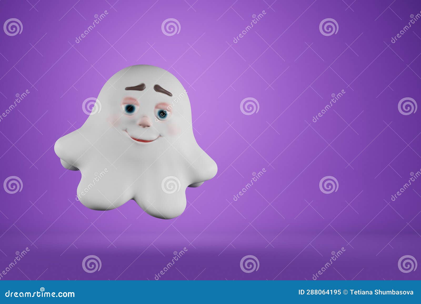 Cute Halloween Ghost. 3d Render Stock Illustration - Illustration of ...